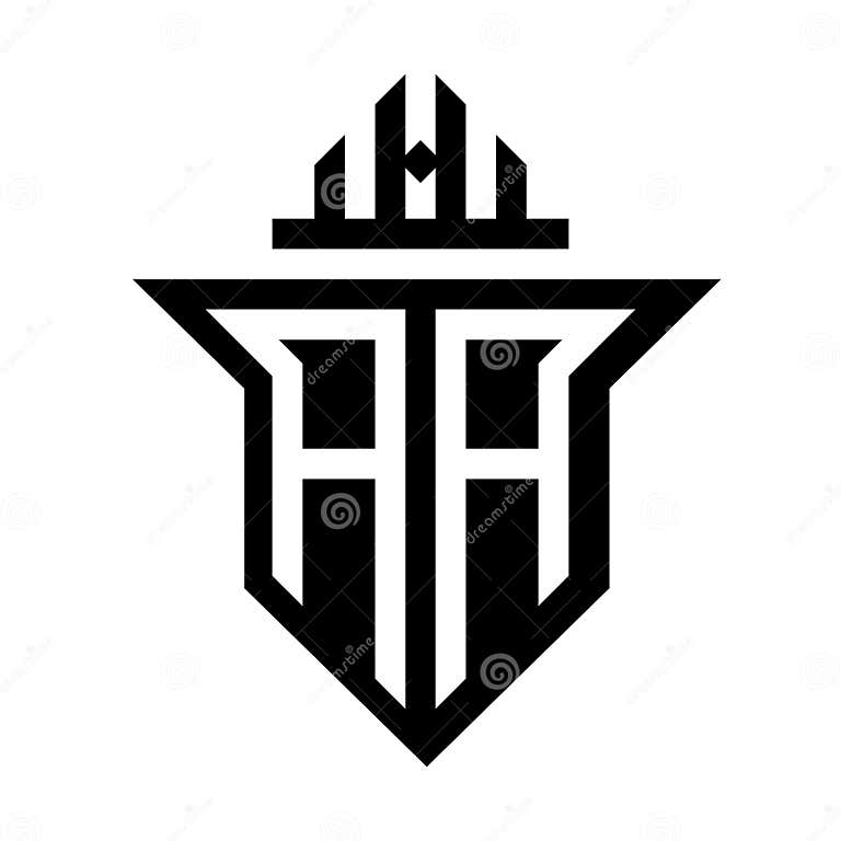 Initial Two Letter Aa Shield Unique Logo Stock Vector - Illustration of ...