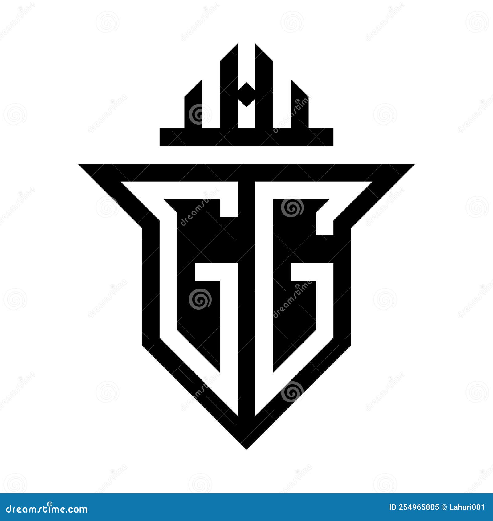 Initial Two Letter Gg Shield Unique Logo Stock Vector - Illustration of ...