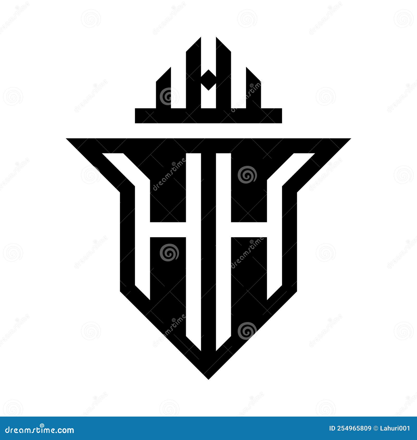 Initial Two Letter Hh Shield Unique Logo Stock Vector - Illustration of ...
