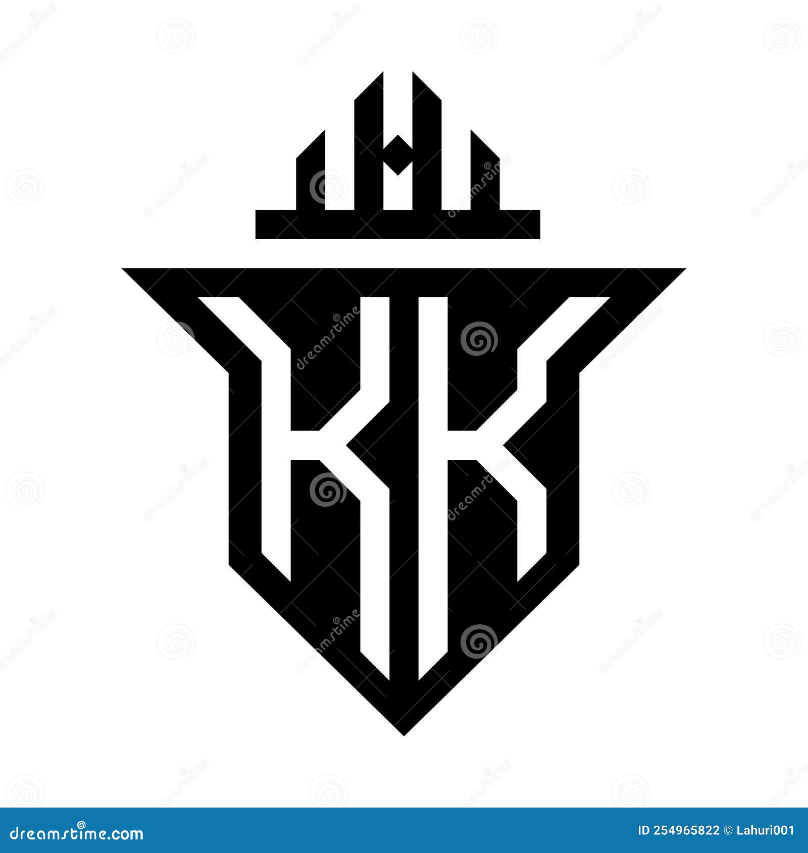Initial Two Letter Kk Shield Unique Logo Stock Vector - Illustration of ...