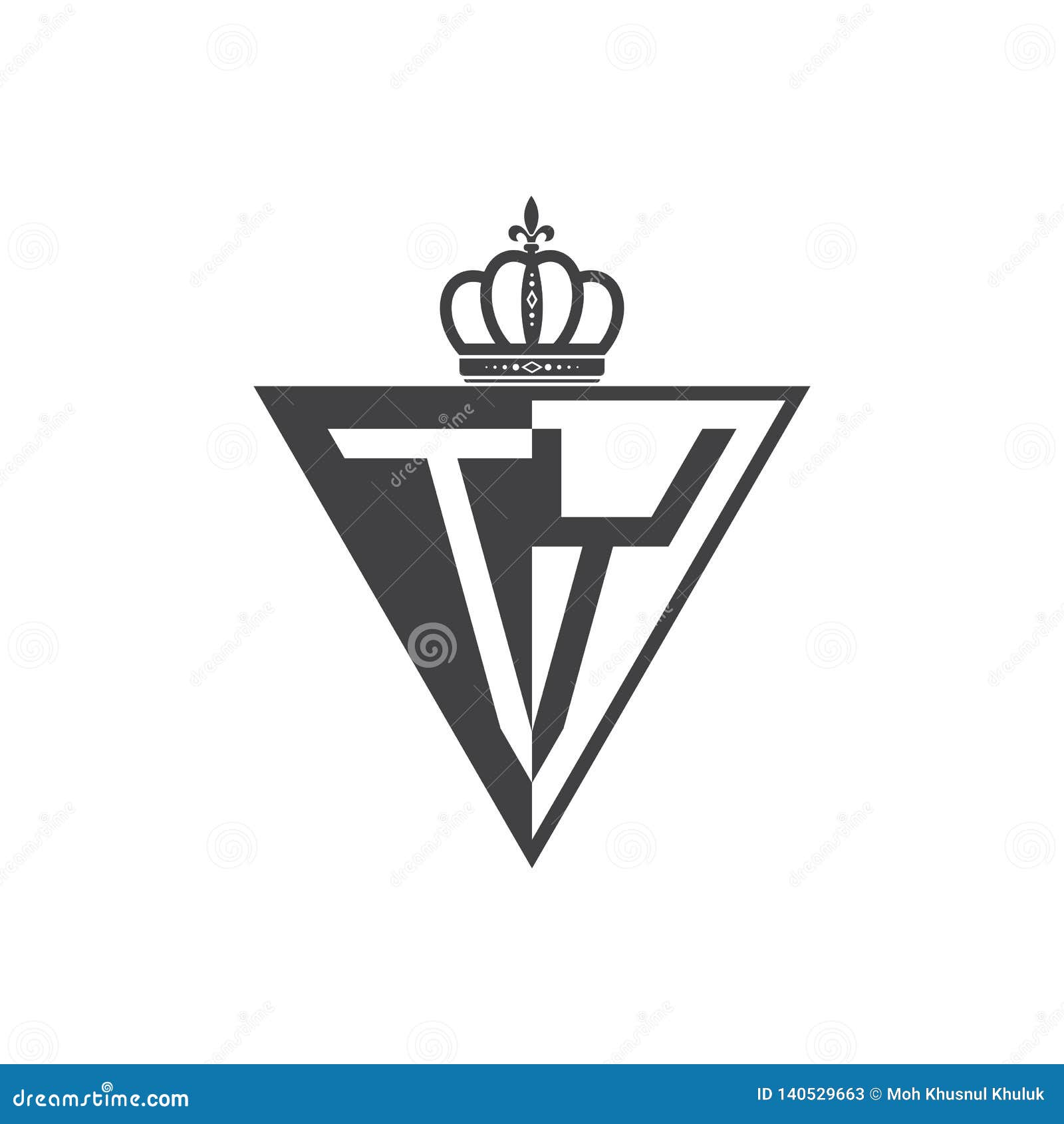 Initial Two Letter Ty Half Logo Triangle Black Stock Vector ...