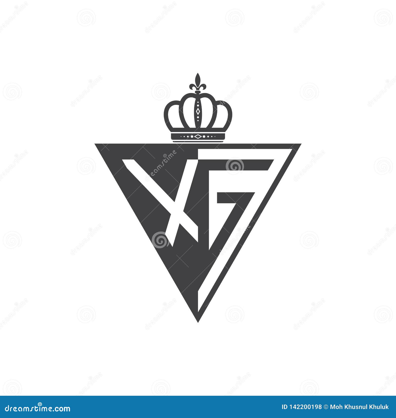 Initial Two Letter XG Half Logo Triangle Black Stock Vector ...