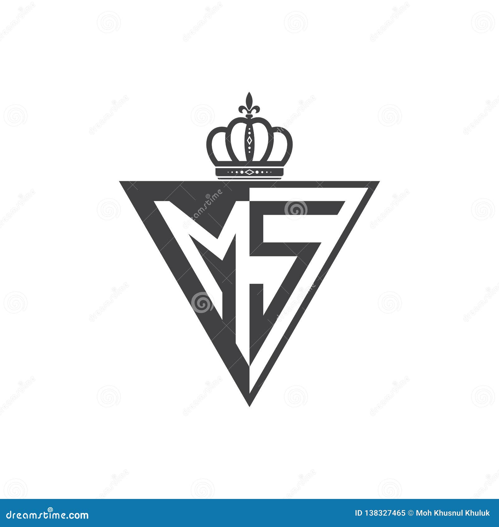Initial Two Letter MS Half Logo Triangle Black Stock Vector ...