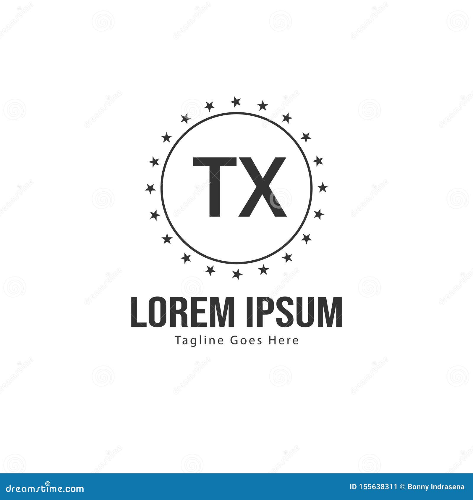Initial TX Logo Template with Modern Frame. Minimalist TX Letter Logo ...