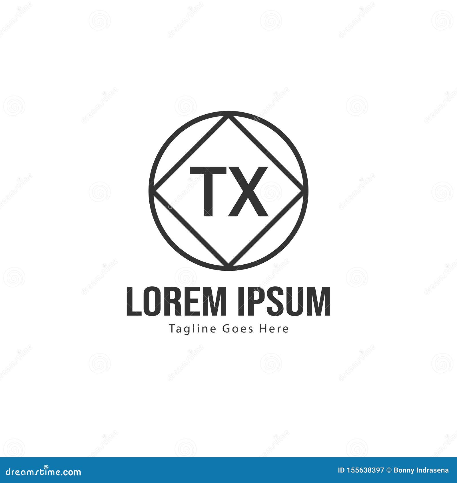 Initial TX Logo Template with Modern Frame. Minimalist TX Letter Logo ...