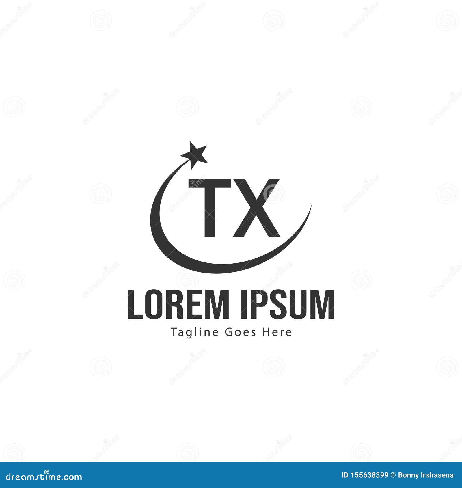 Initial TX Logo Template with Modern Frame. Minimalist TX Letter Logo ...