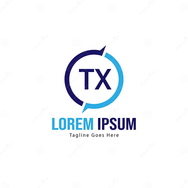 Initial TX Logo Template with Modern Frame. Minimalist TX Letter Logo ...
