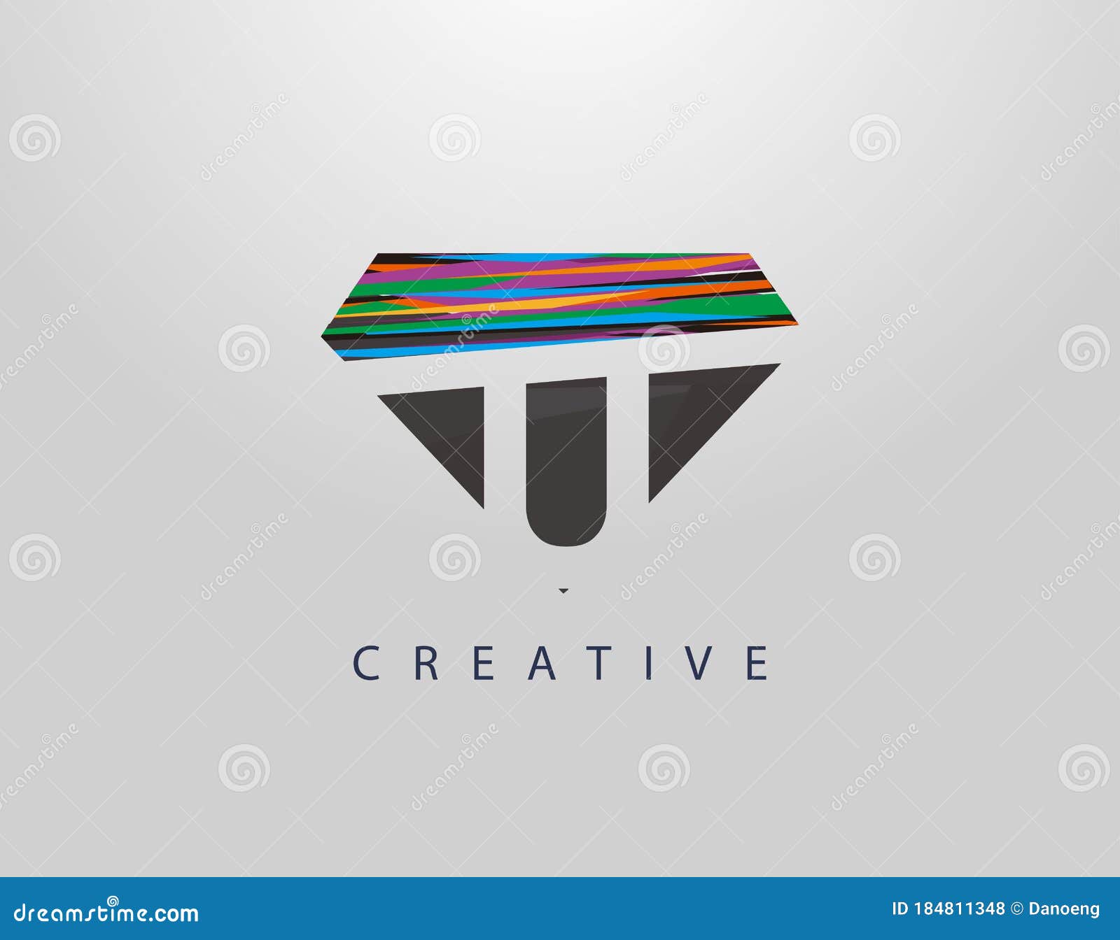 Initial U Abstract Diamond Logo. Creative U Letter Design with Colorful ...