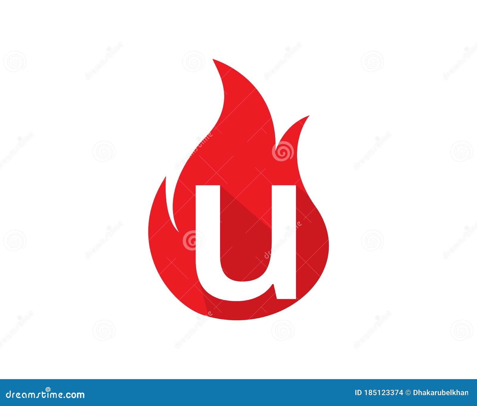 Initial U Fire Design Concept Letter Logo Design Stock Vector ...