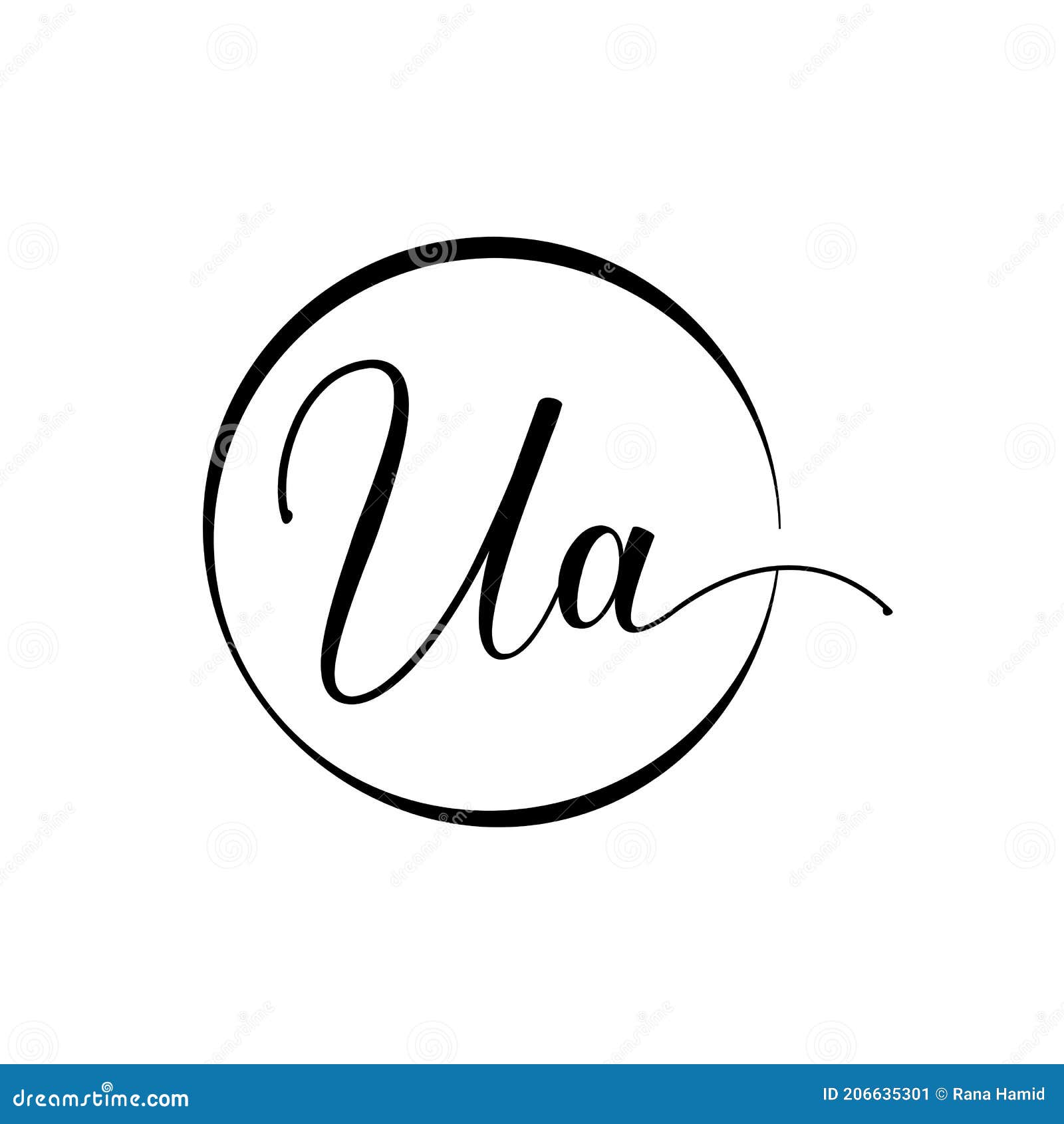 Initial UA Letter Logo Design Vector Template. Abstract Script Letter ...