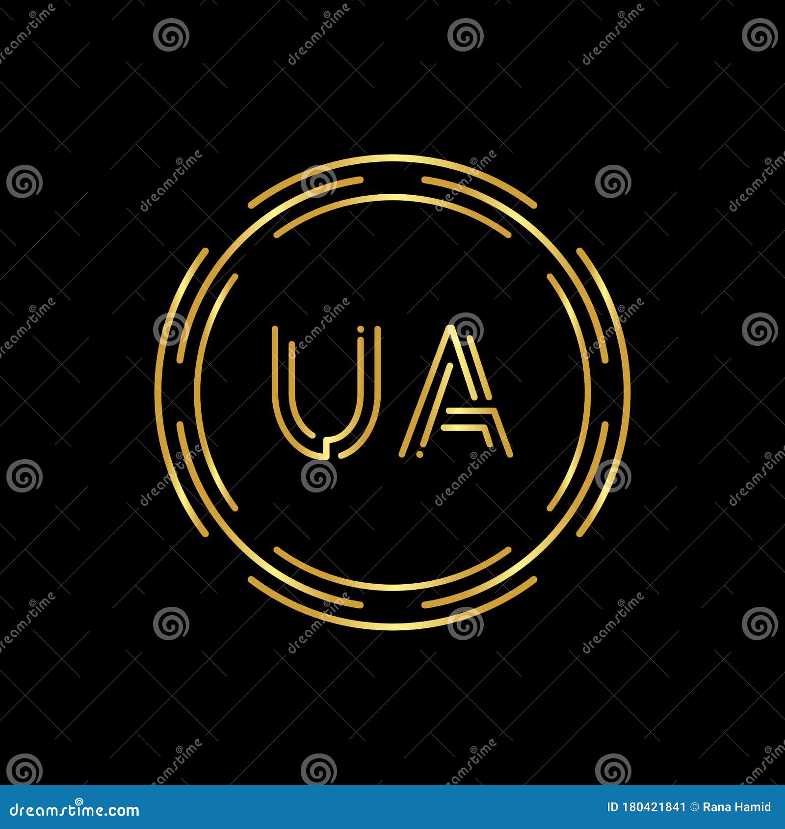 Initial UA Logo Creative Typography Vector Template. Digital Abstract ...