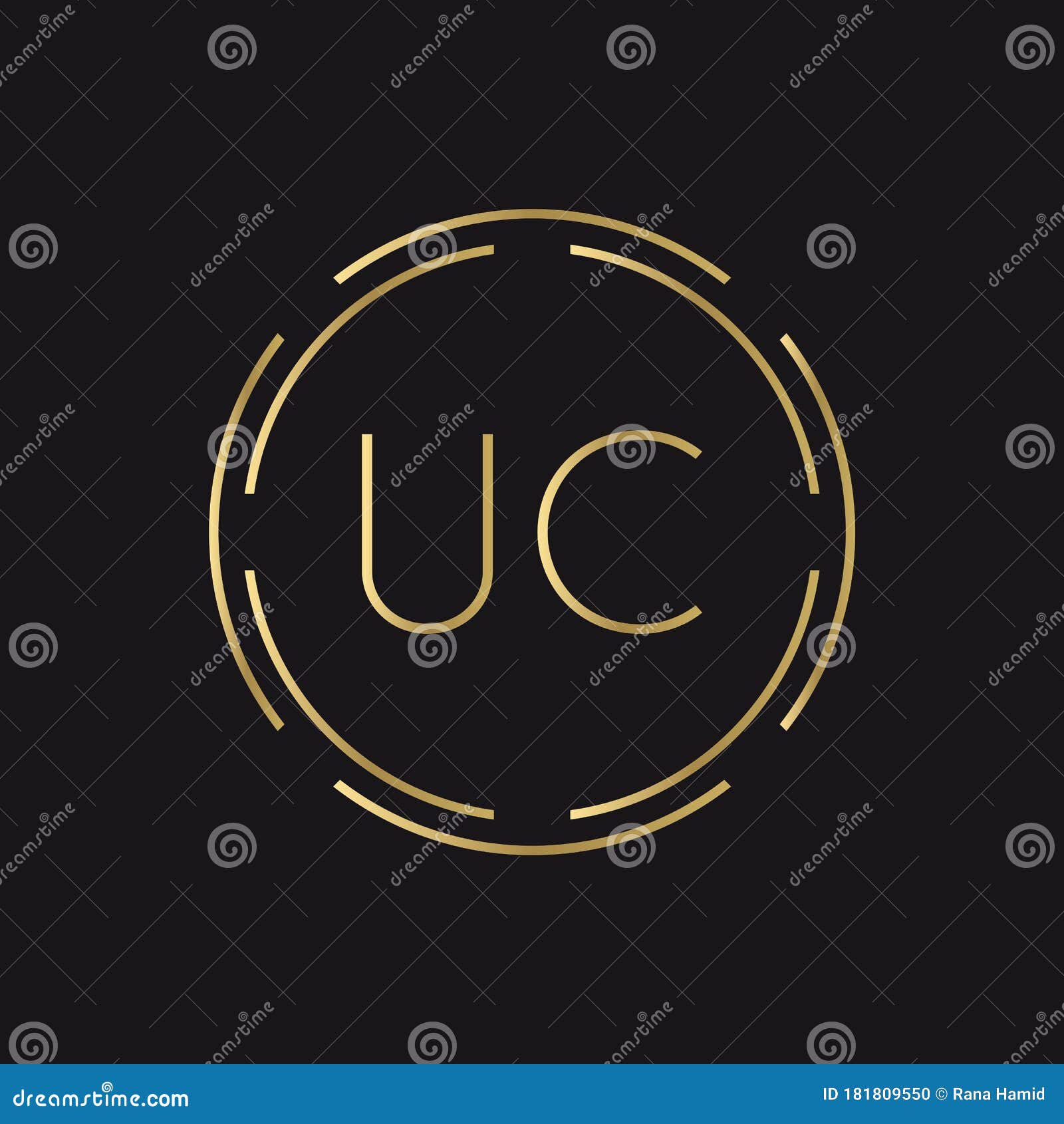 Initial UC Logo Creative Typography Vector Template. Digital Abstract ...