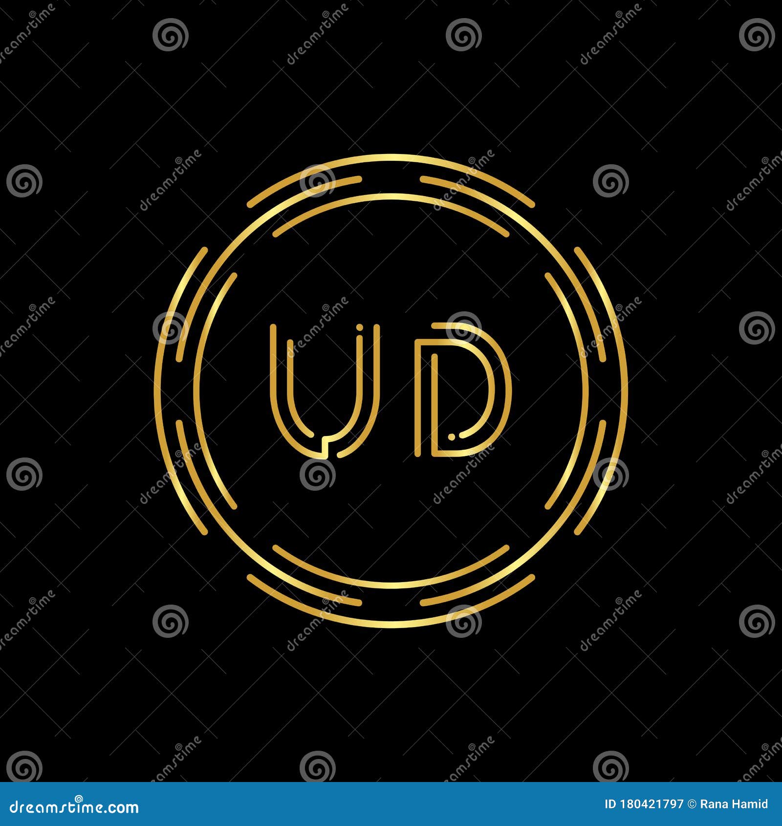Initial UD Logo Creative Typography Vector Template. Digital Abstract ...