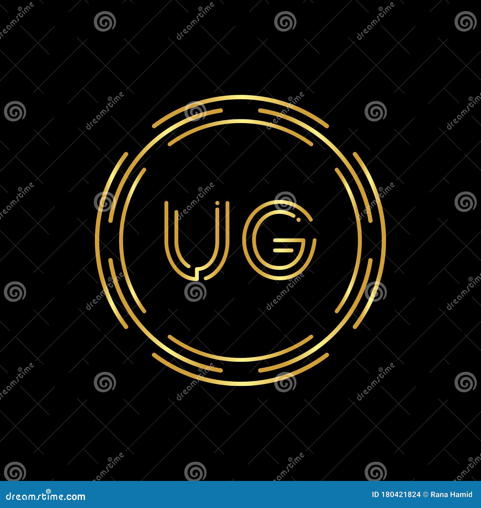Initial UG Logo Creative Typography Vector Template. Digital Abstract ...