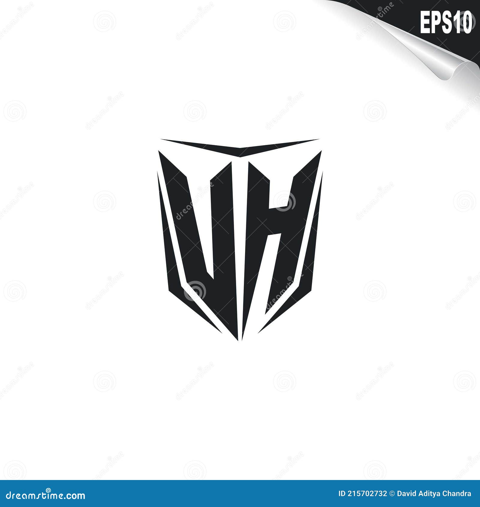 Initial UH Logo Design with Shield Style, Logo Business Branding Stock ...