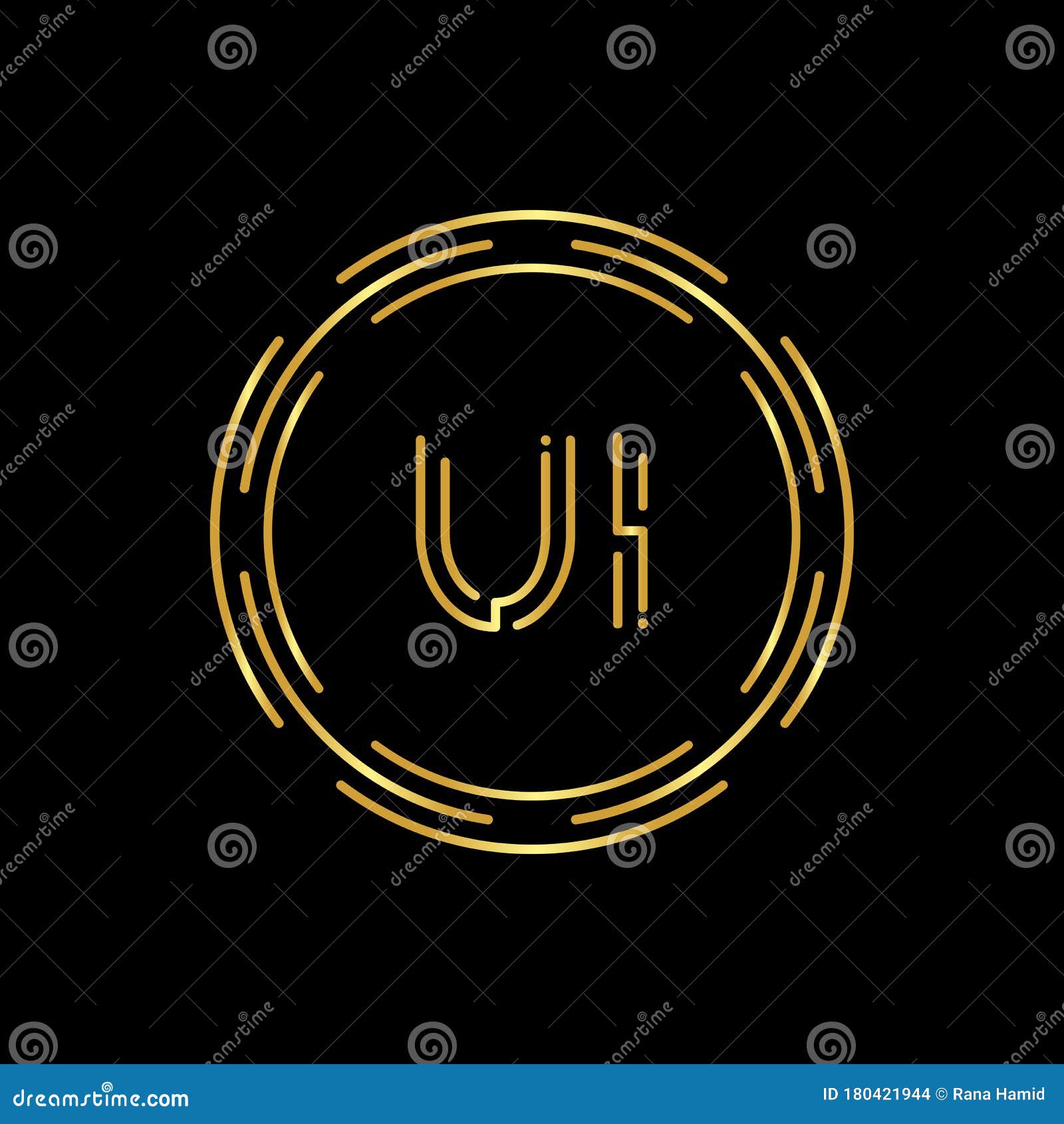 Initial UI Logo Creative Typography Vector Template. Digital Abstract ...