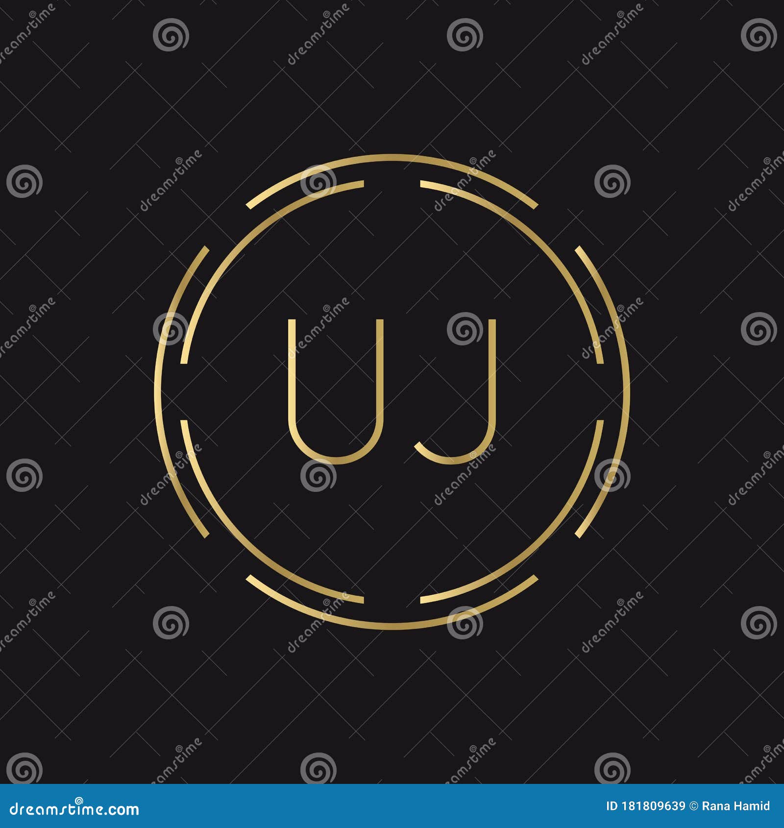 Initial UJ Logo Creative Typography Vector Template. Digital Abstract ...