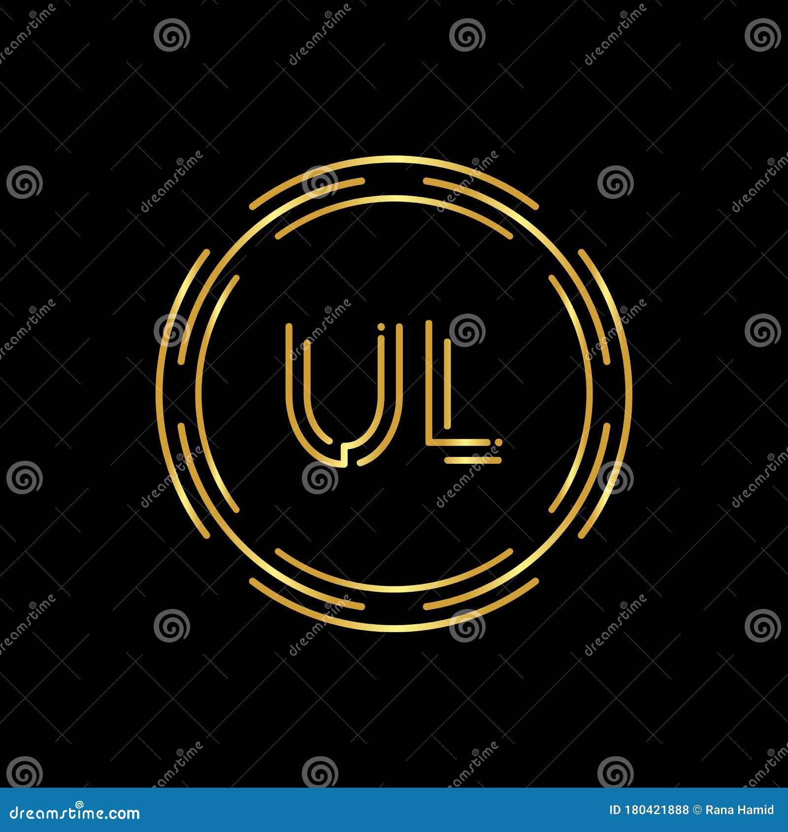Initial UL Logo Creative Typography Vector Template. Digital Abstract ...