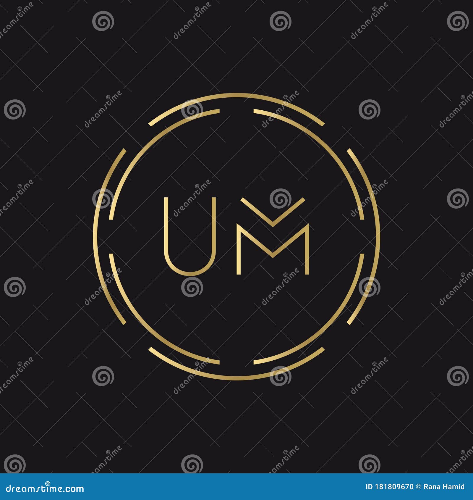 Initial UM Logo Creative Typography Vector Template. Digital Abstract ...