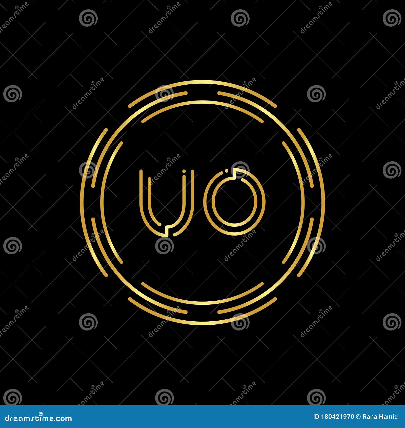 Initial UO Logo Creative Typography Vector Template. Digital Abstract ...