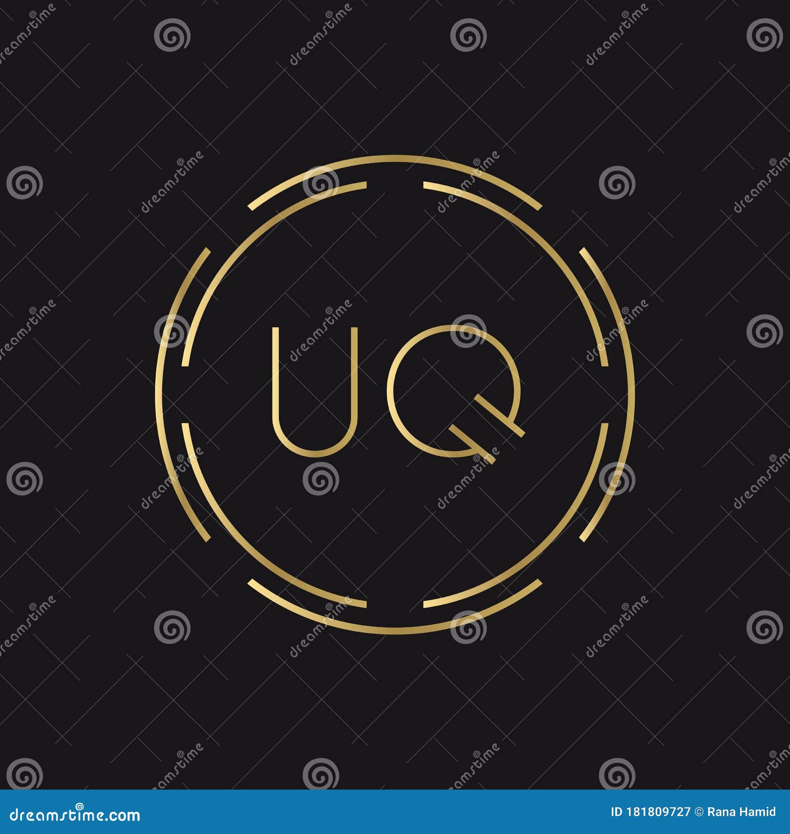 Initial UQ Logo Creative Typography Vector Template. Digital Abstract ...