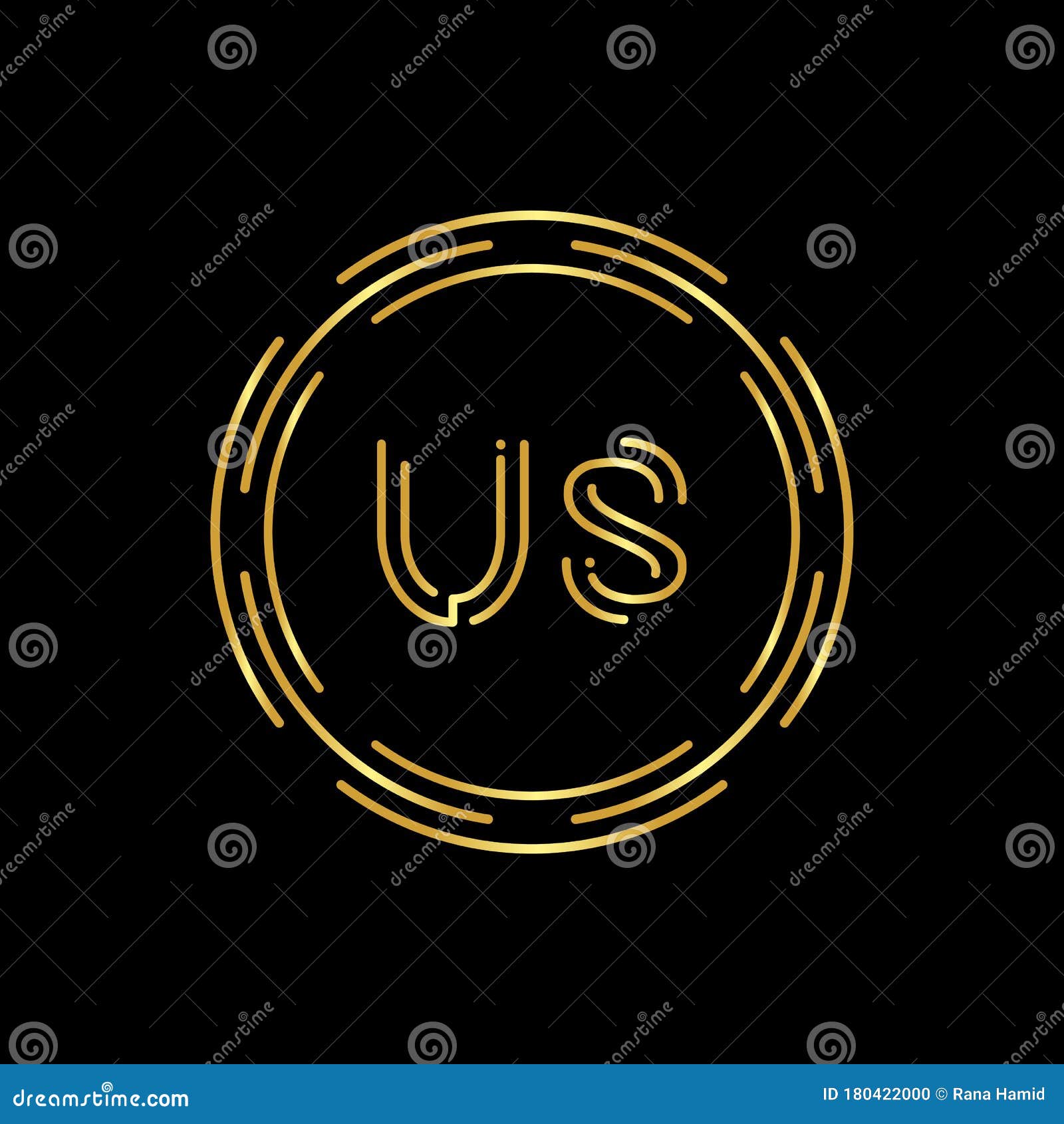 Initial US Logo Creative Typography Vector Template. Digital Abstract ...