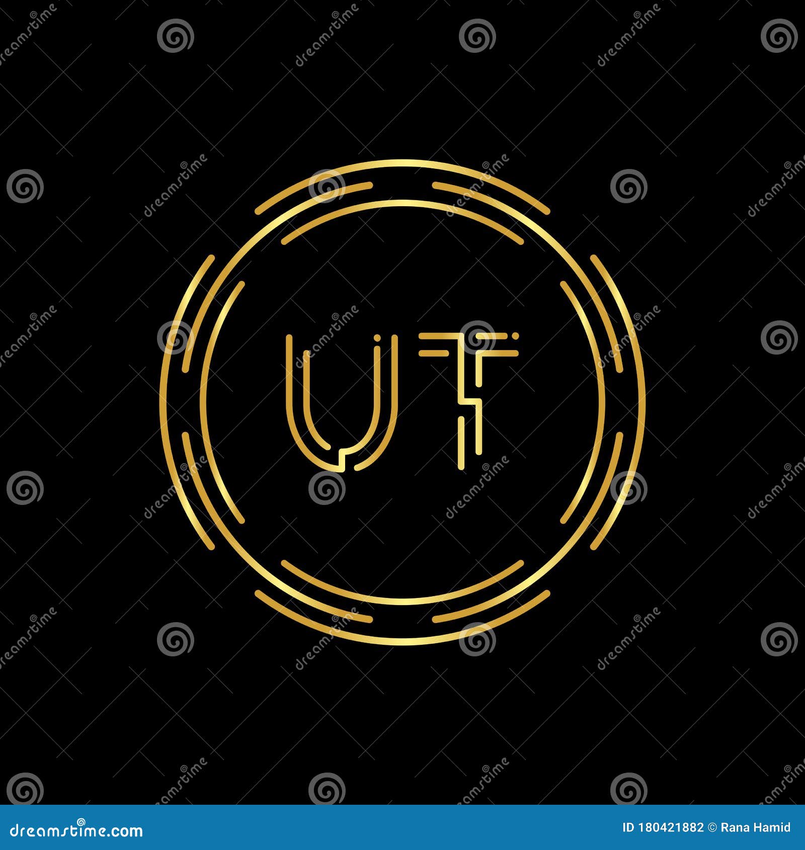 Initial UT Logo Creative Typography Vector Template. Digital Abstract ...