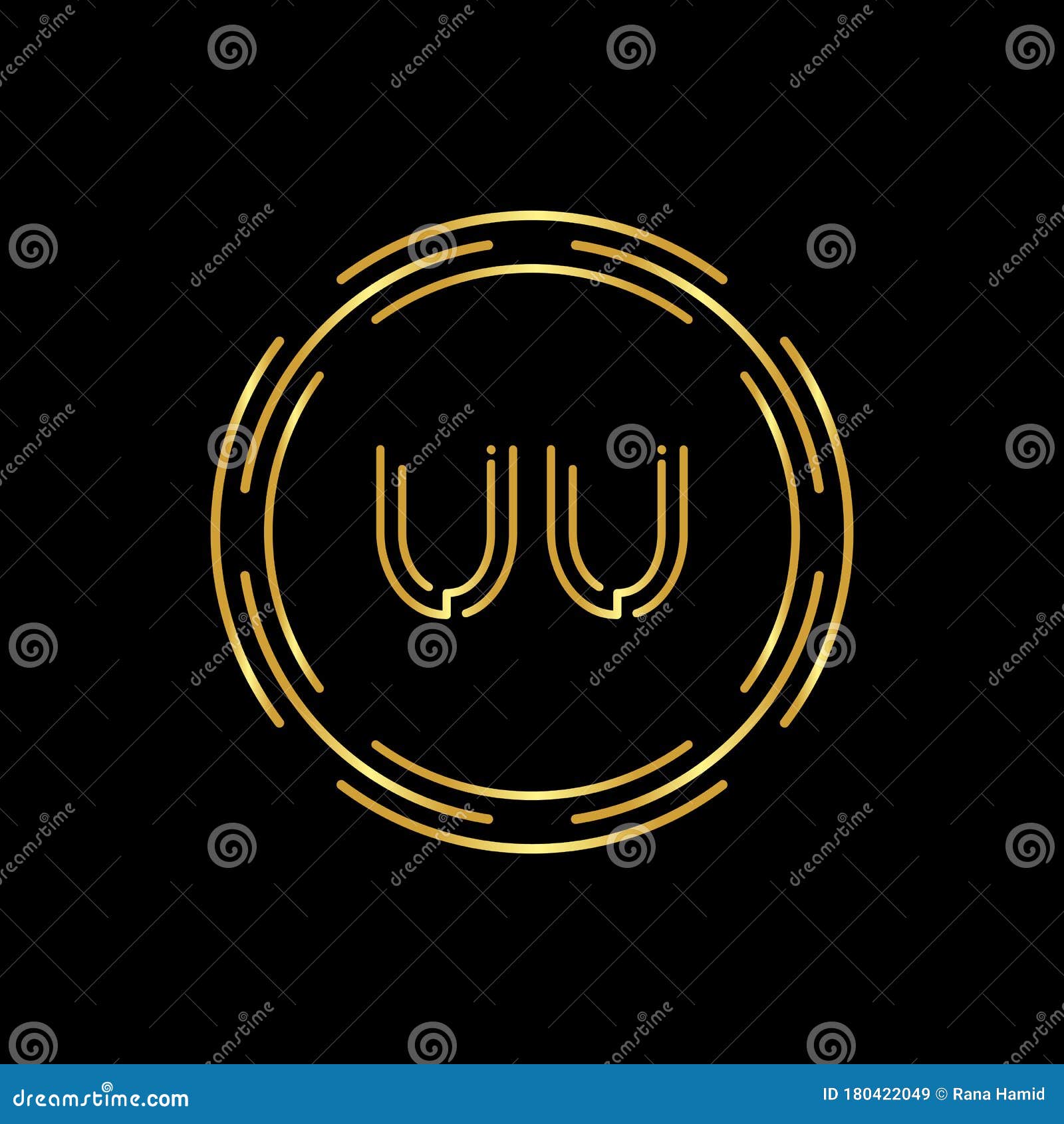 Initial UU Logo Creative Typography Vector Template. Digital Abstract ...