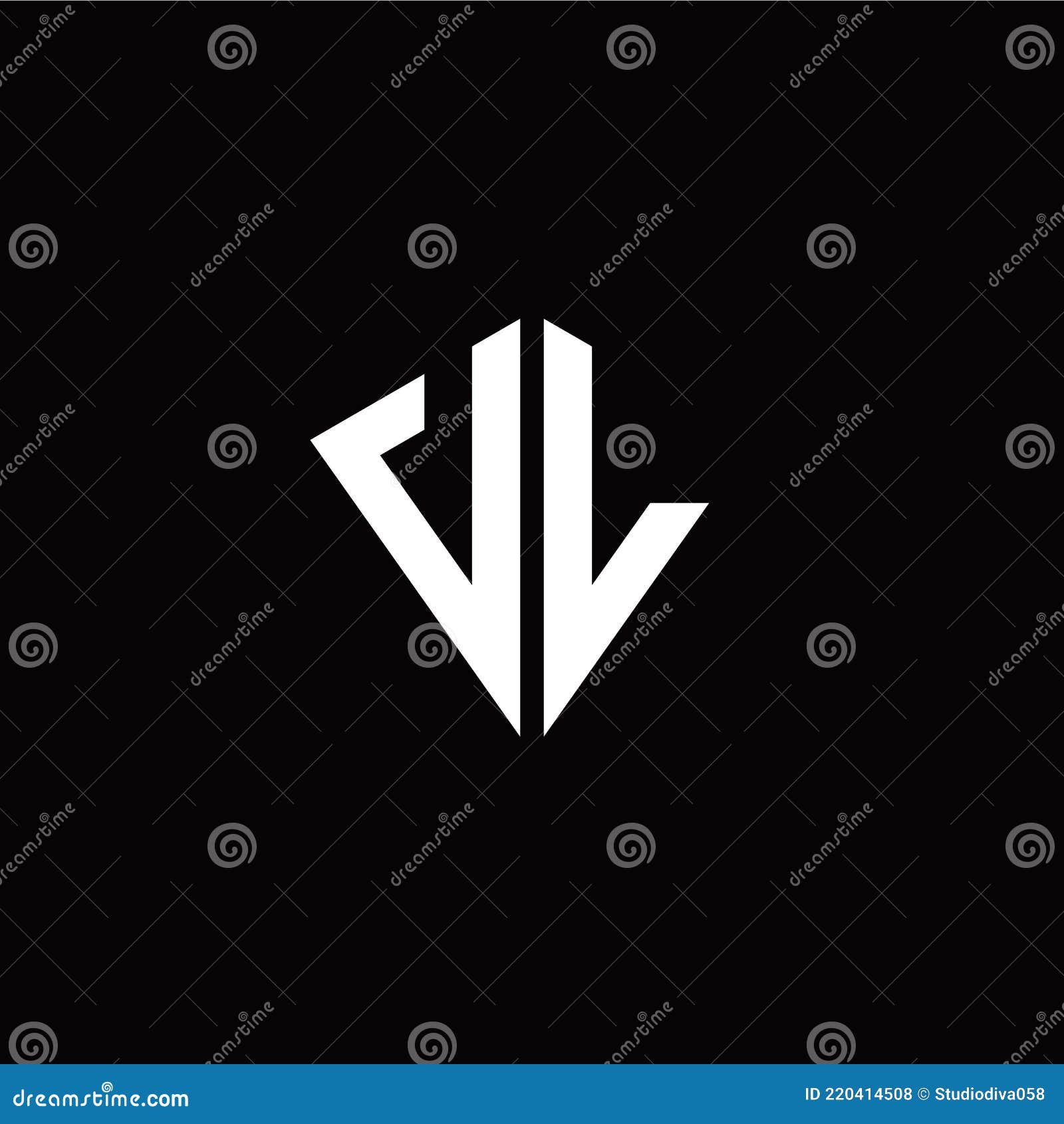 Initial V L Letter with Kite Modern Style Logo Template Vector Stock ...