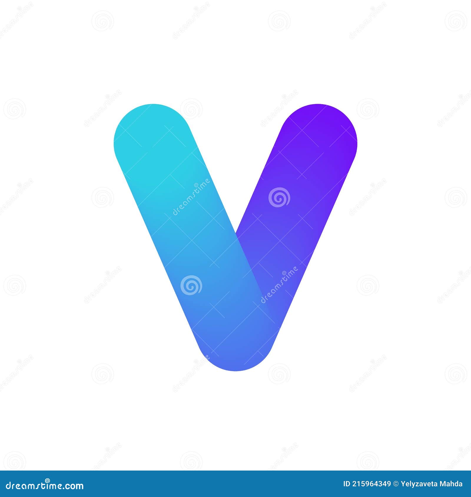 Initial V Letter Logo Design. Gradient Twisted Ribbon for Logotype ...