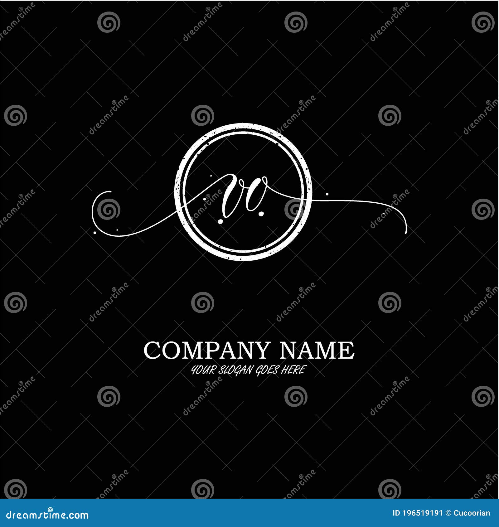 Initial V V Signature Logo with a Circle Stock Vector - Illustration of ...