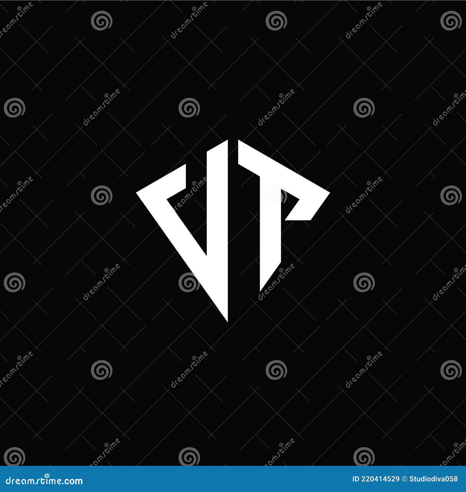 Initial V T Letter with Kite Modern Style Logo Template Vector Stock ...