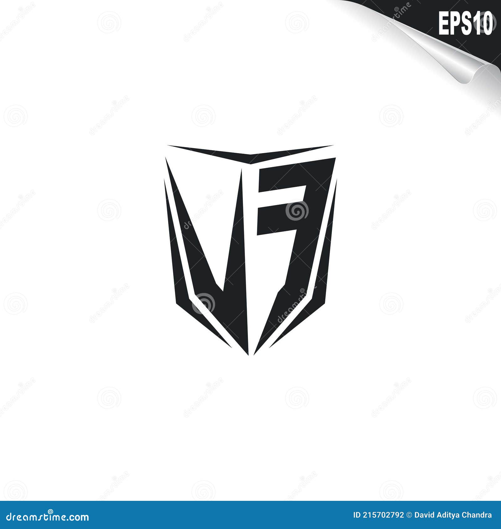 Initial VF Logo Design with Shield Style, Logo Business Branding Stock ...