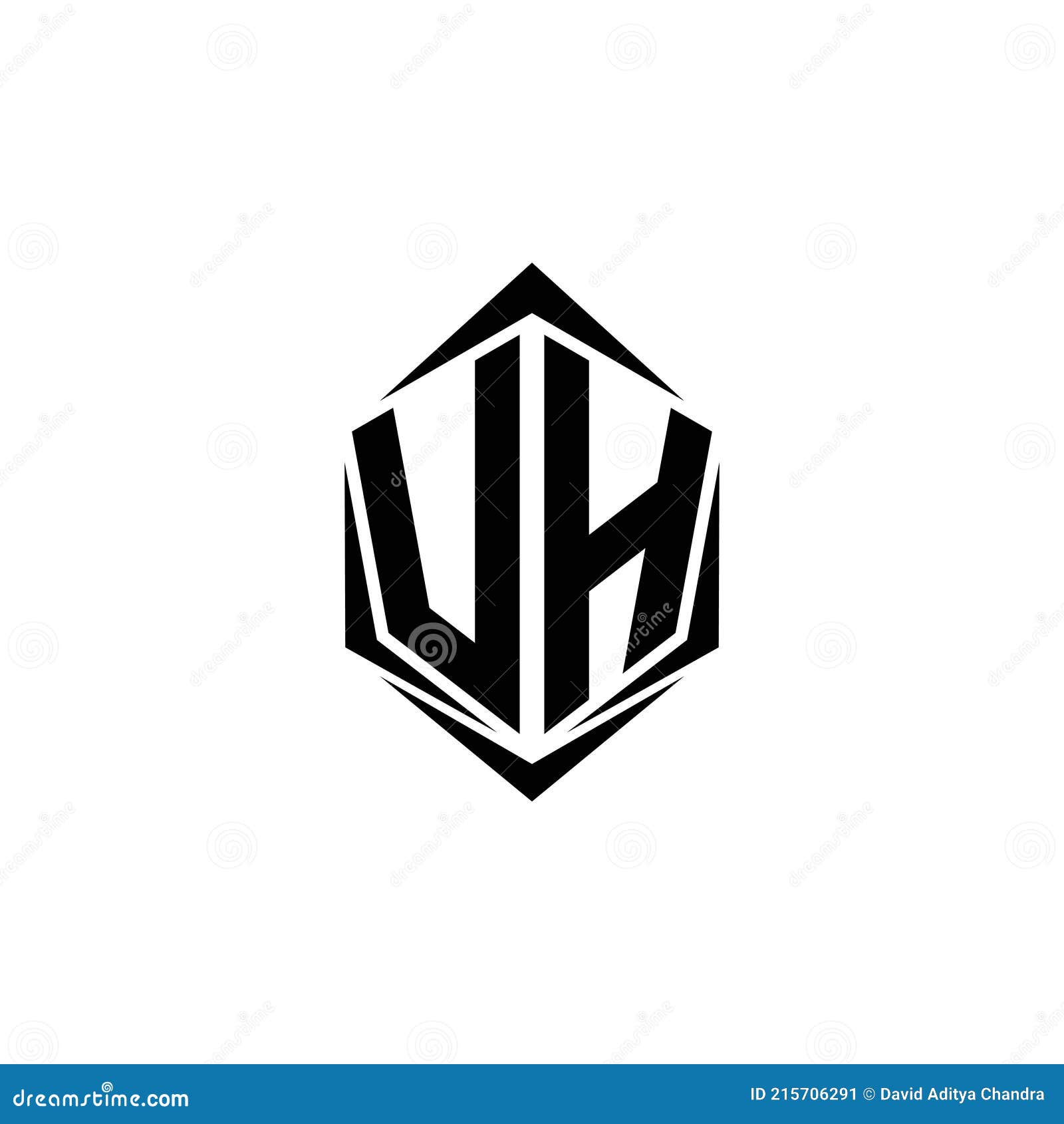 Initial VH Logo Design with Shield Style, Logo Business Branding Stock ...