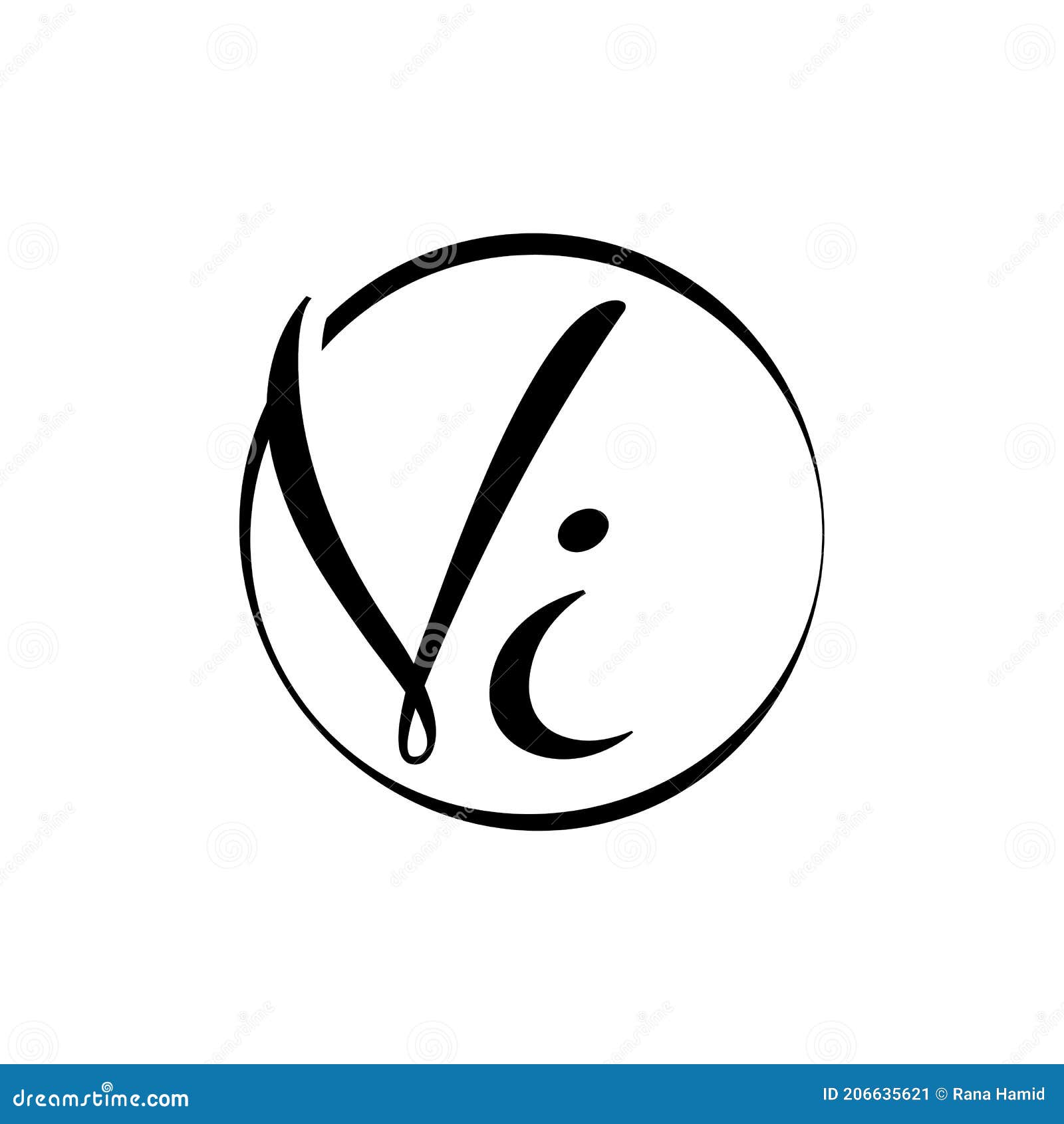 Initial VI Letter Logo Design Vector Template. Abstract Script Letter ...
