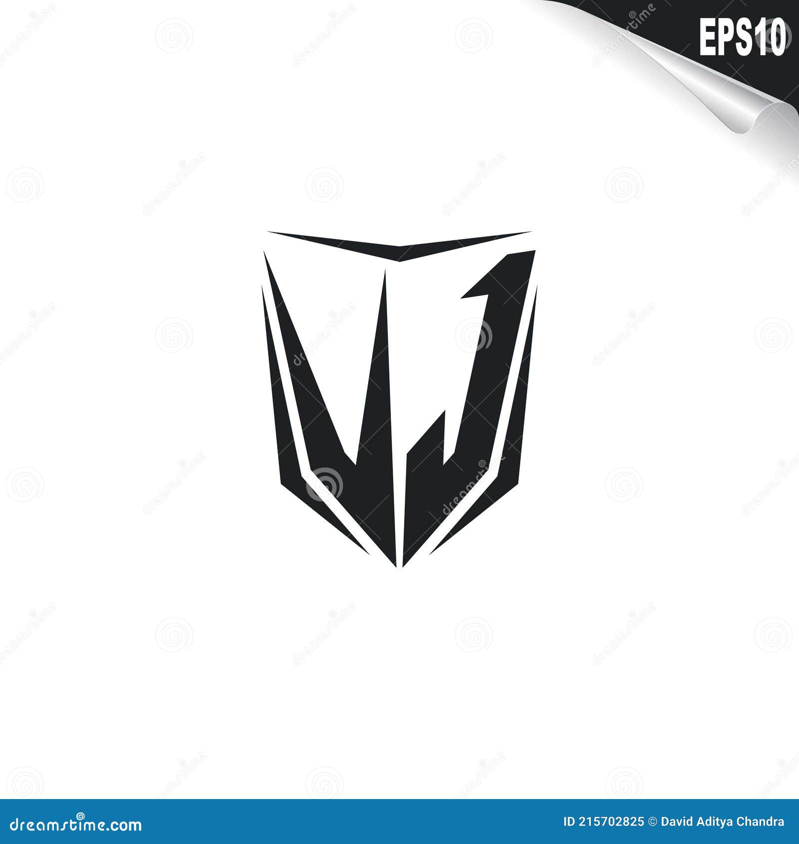 Initial VJ Logo Design with Shield Style, Logo Business Branding Stock ...