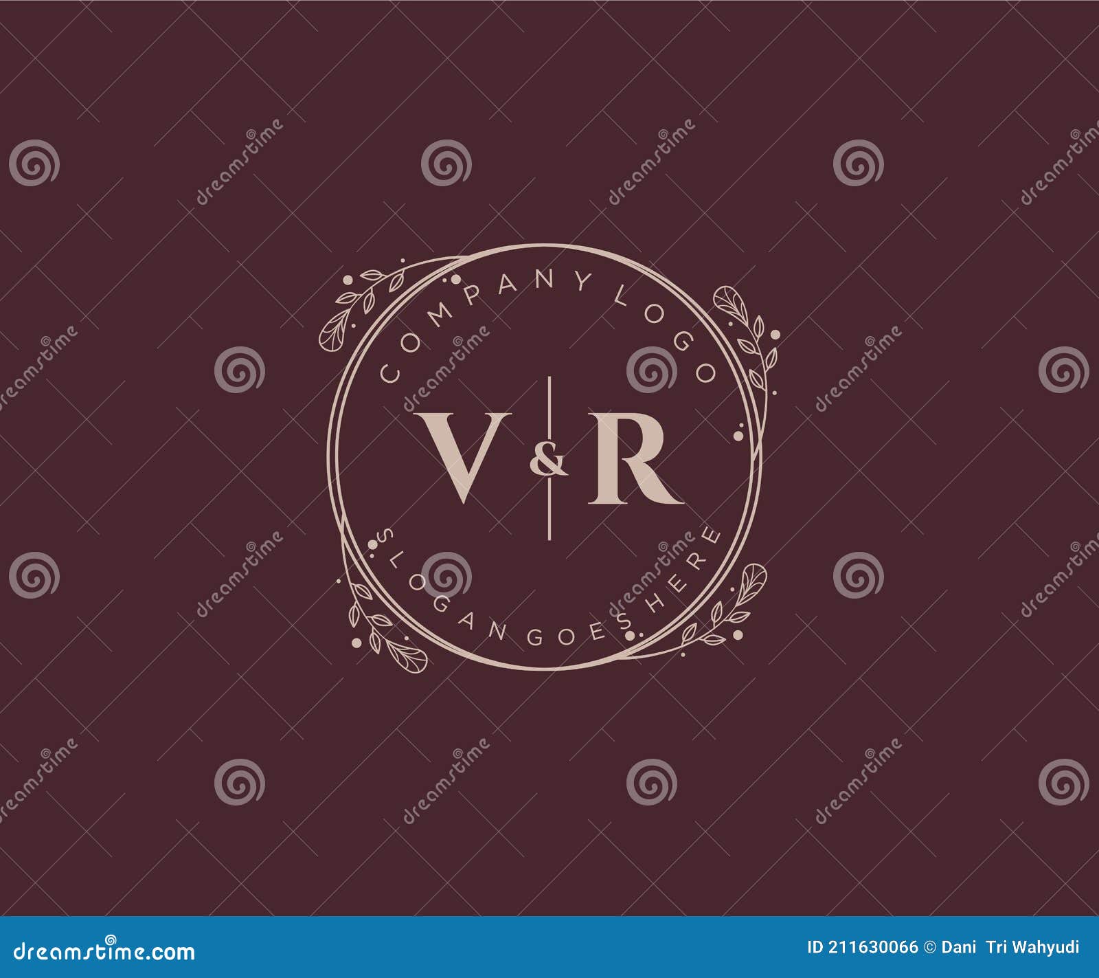 Initial VR Letters Decorative Luxury Wedding Logo Stock Vector ...