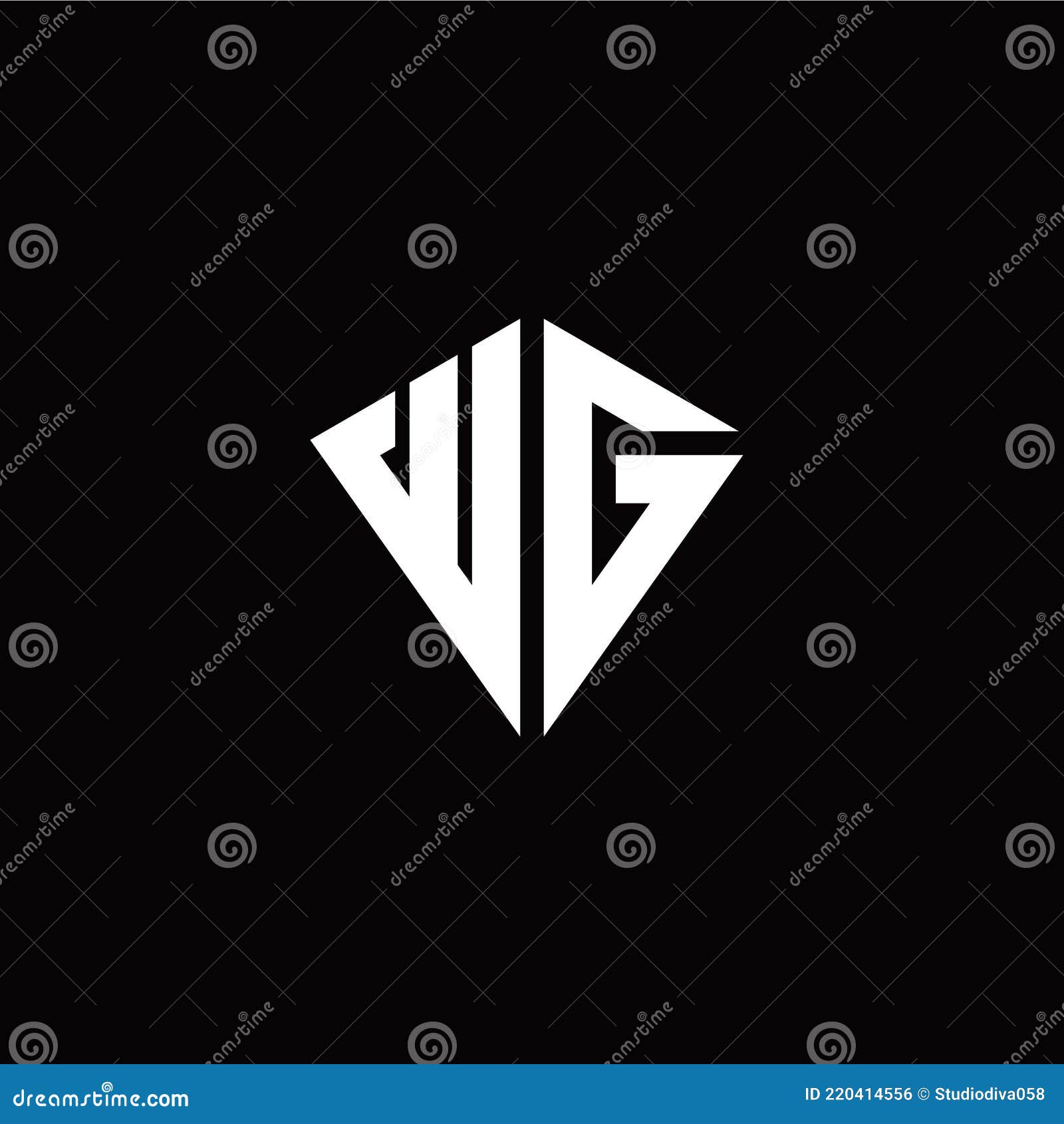 Initial W G Letter with Kite Modern Style Logo Template Vector Stock ...