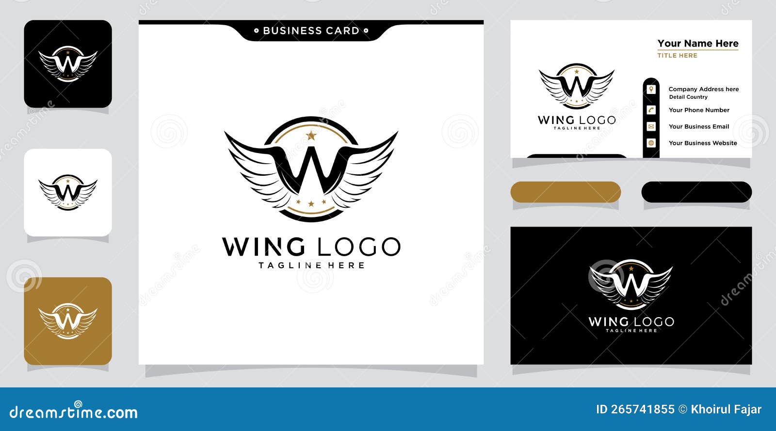 Initial W Letter Logo and Wings Symbol. Wings Design Element, Initial ...