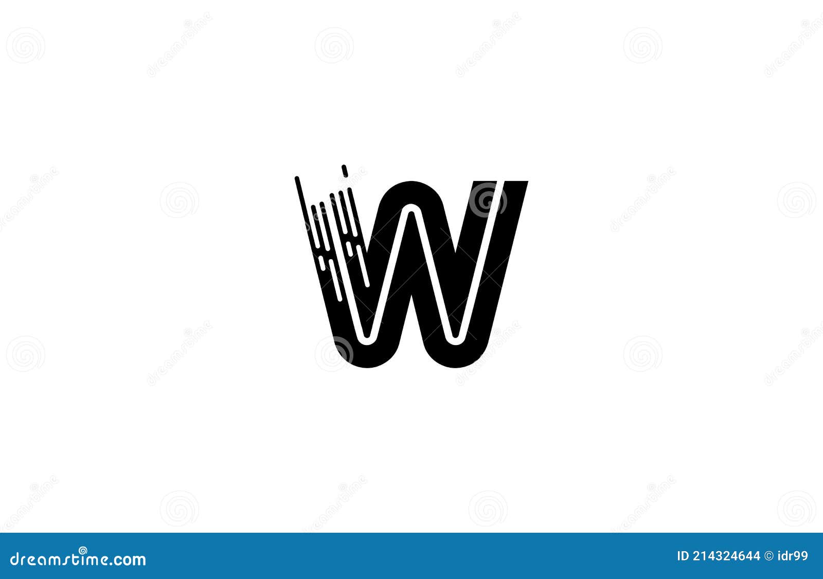 Initial W Multi Line Bold Speed Logo Stock Illustration - Illustration ...