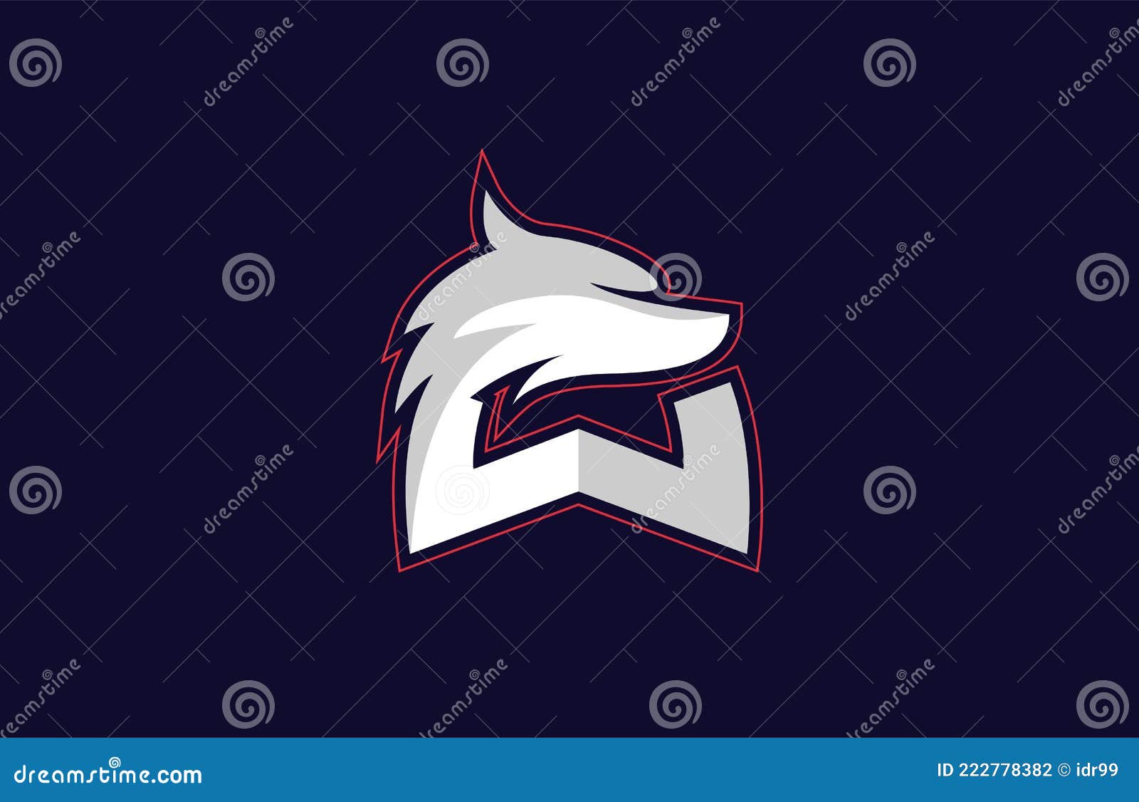Initial W for Wolf Logo stock vector. Illustration of logos - 222778382