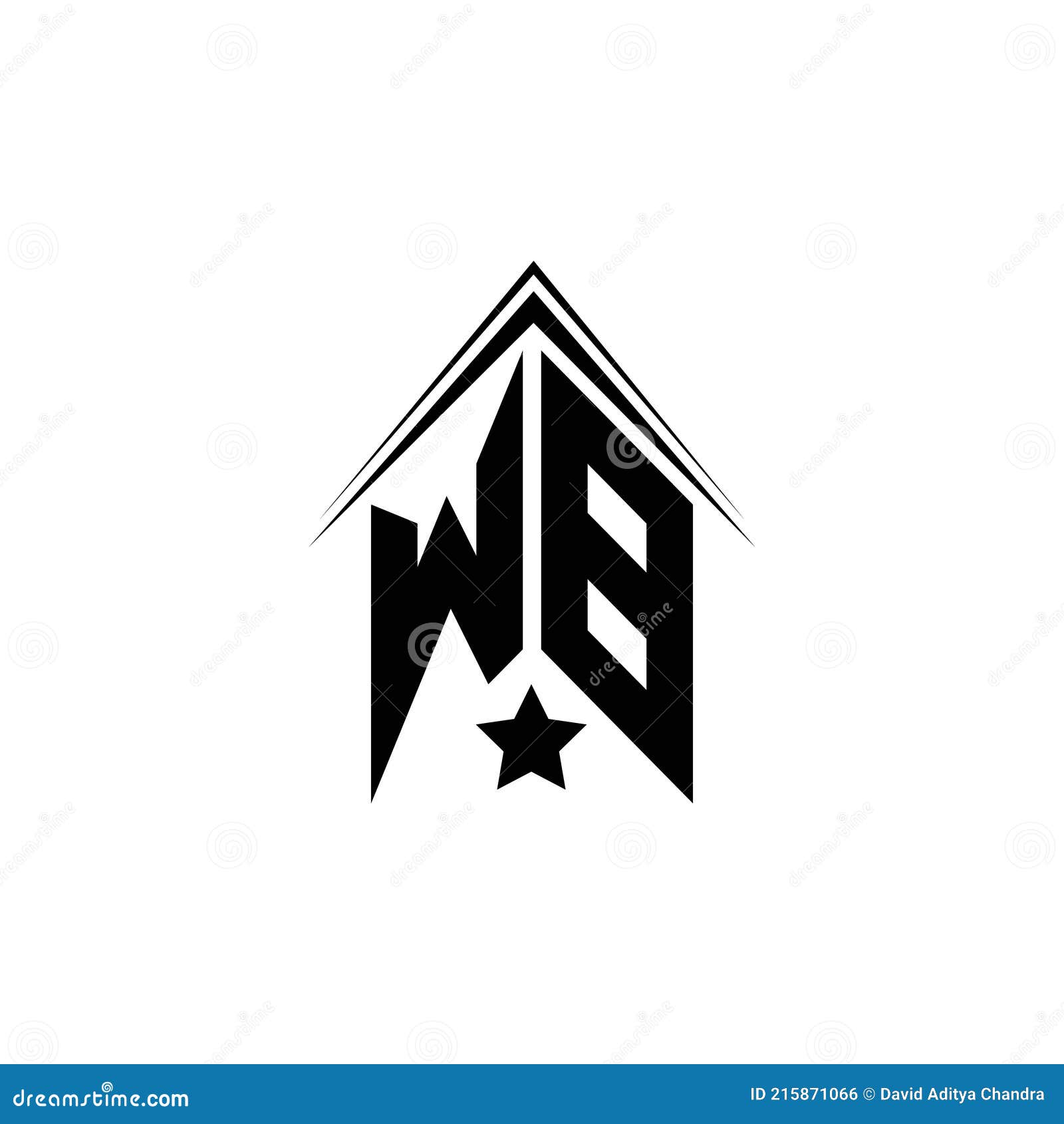 Initial WB Logo Design with Shape Style, Logo Business Branding Stock ...