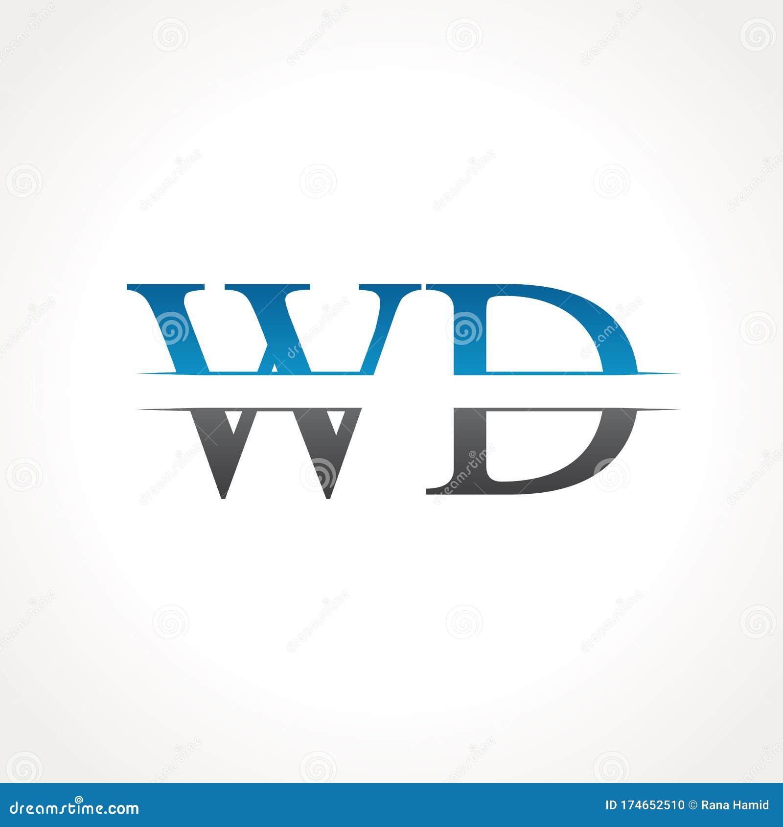 Initial WD Letter Linked Logo. Creative Letter WD Logo Design Vector ...