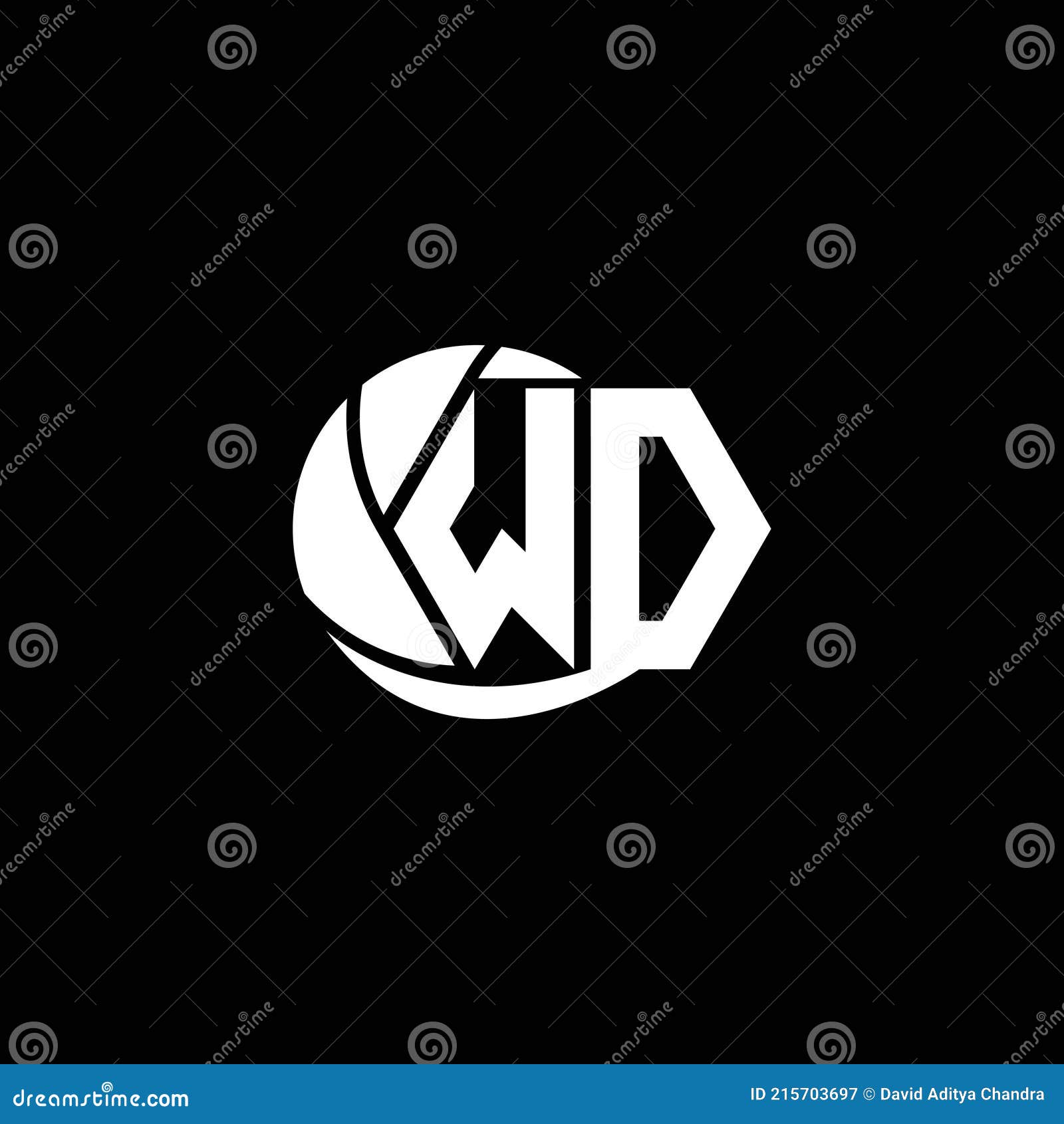 Initial WD Logo Design Geometric and Circle Style, Logo Business ...