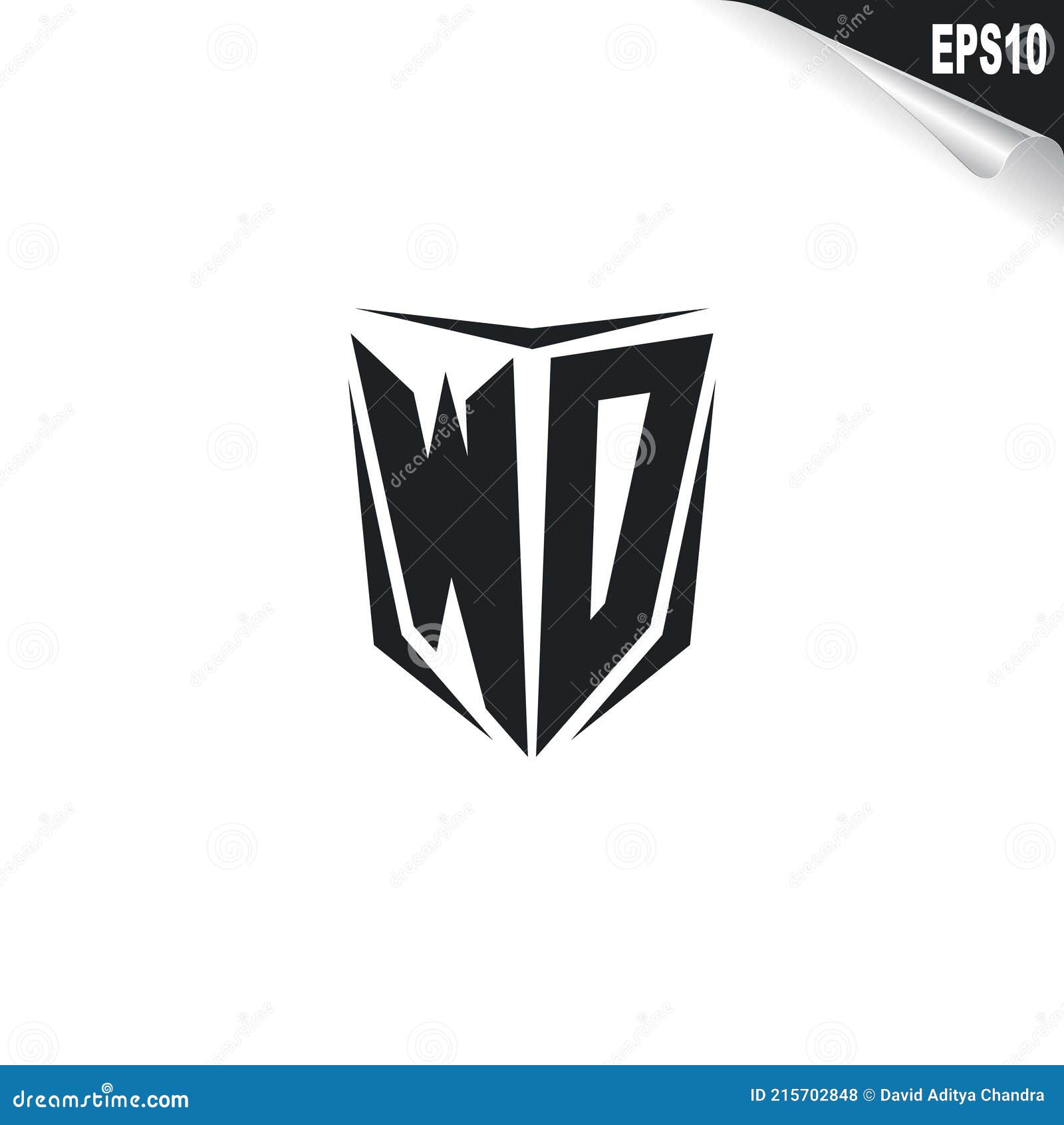 Initial WD Logo Design with Shield Style, Logo Business Branding Stock ...