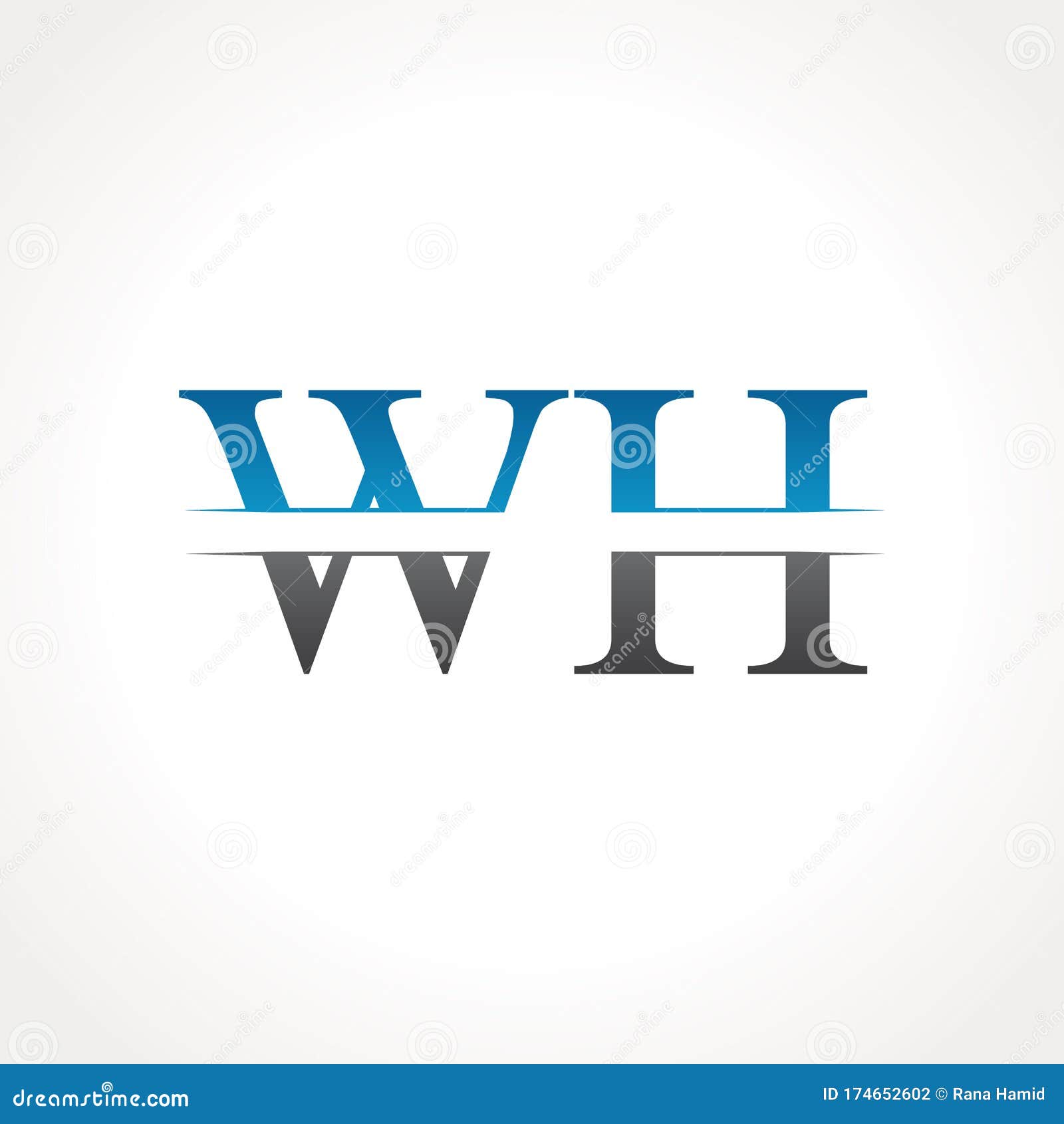 Initial WH Letter Linked Logo. Creative Letter WH Logo Design Vector ...