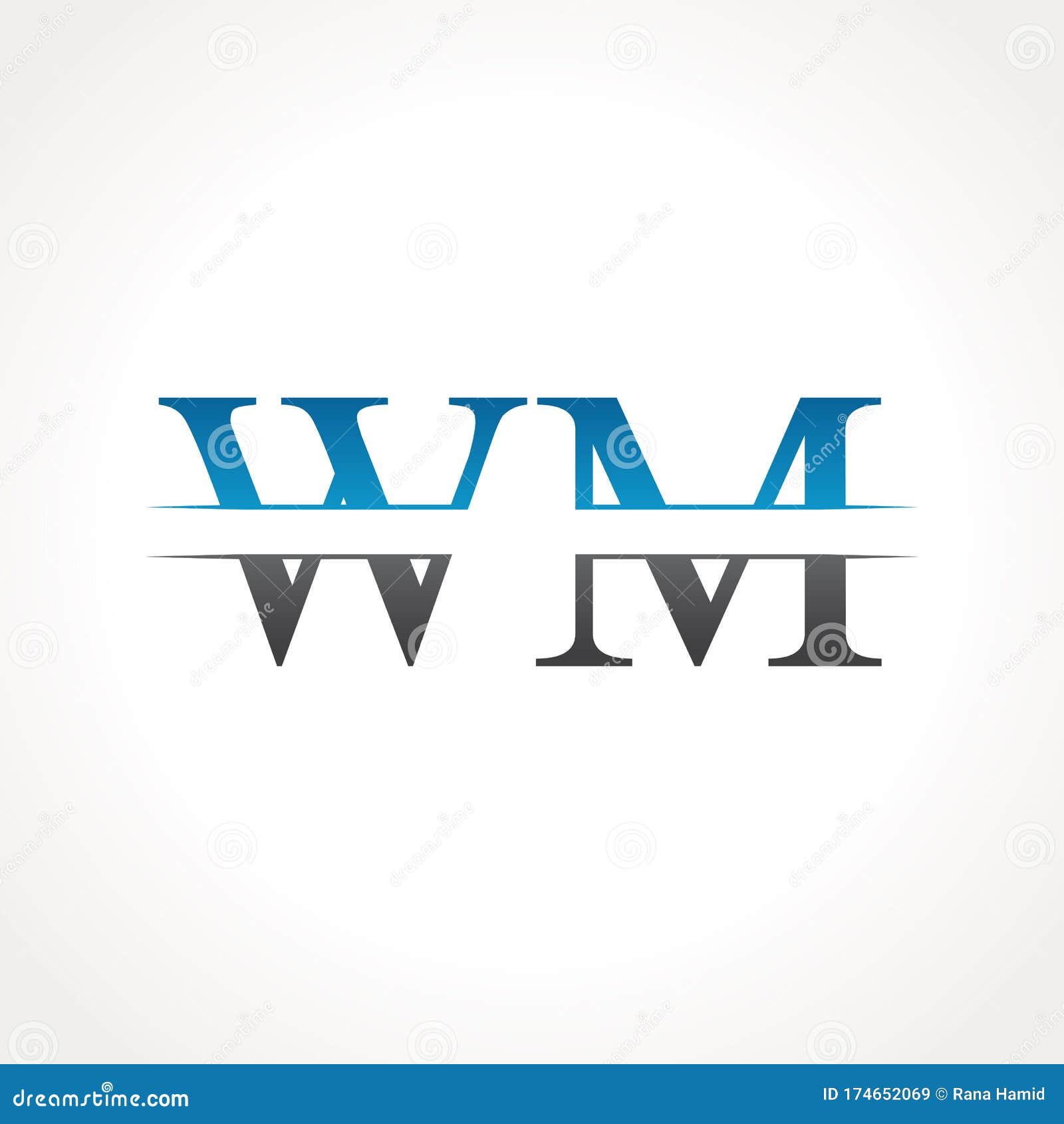 Initial WM Letter Linked Logo. Creative Letter WM Logo Design Vector ...
