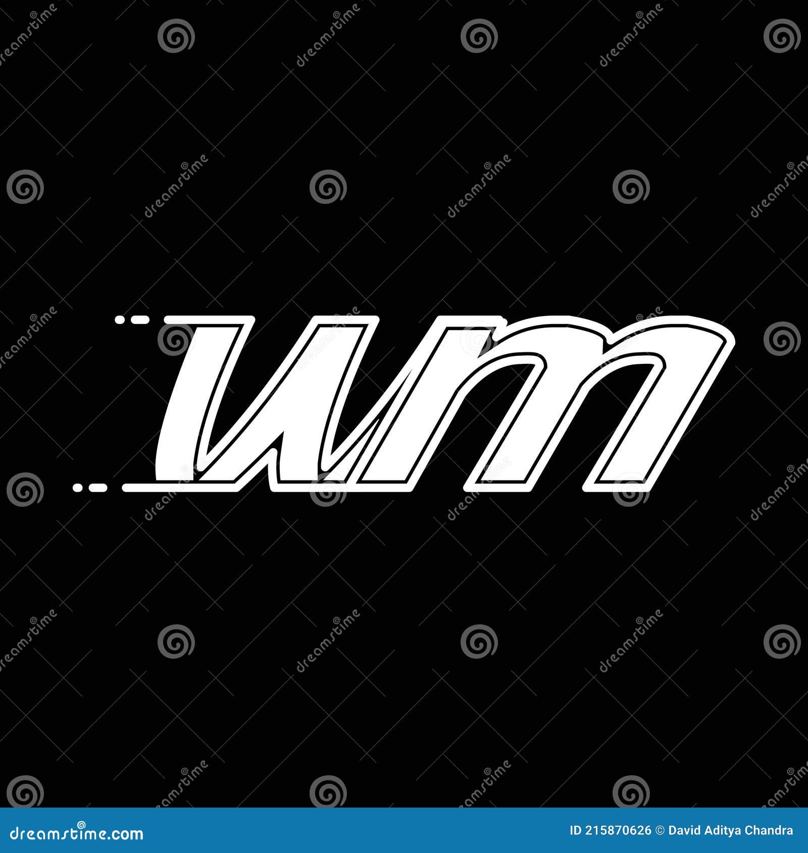Initial WM Logo Design with Shape Style, Logo Business Branding Stock ...