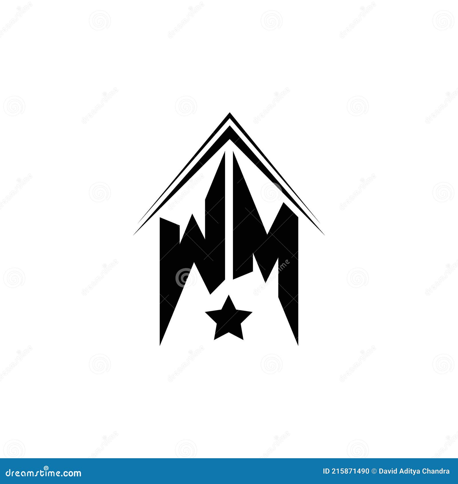 Initial WM Logo Design with Shape Style, Logo Business Branding Stock ...