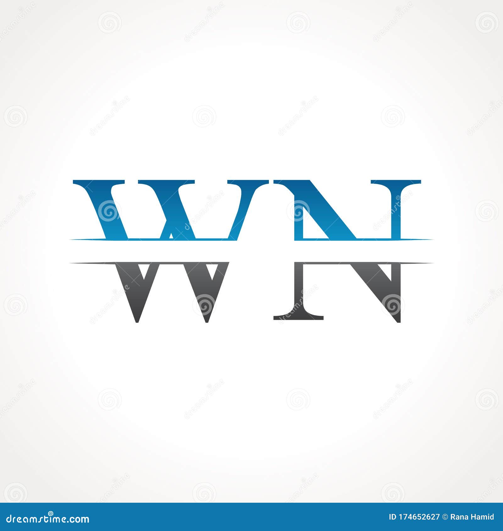 Initial WN Letter Linked Logo. Creative Letter WN Logo Design Vector ...